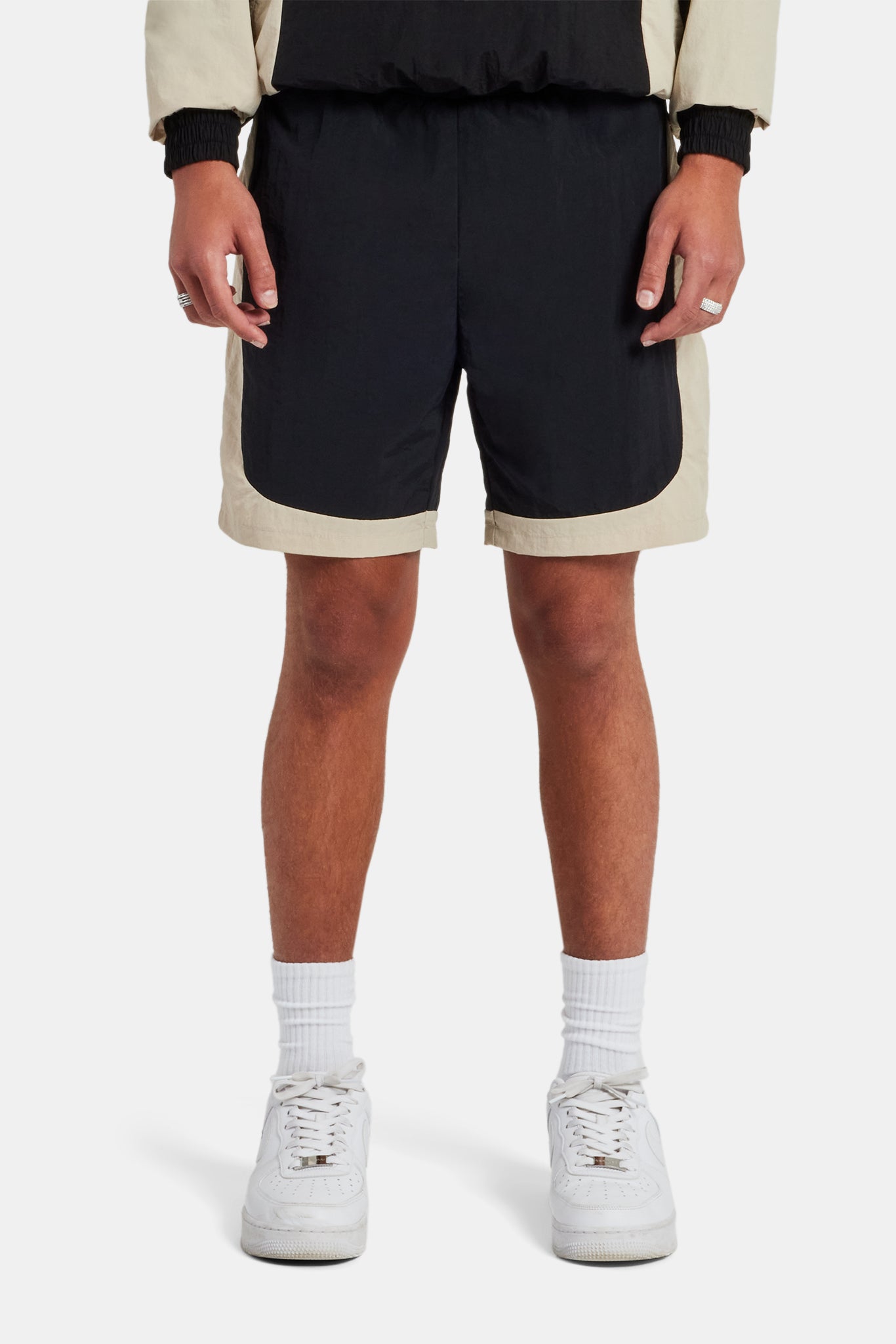 Nylon Side Panel Short - Black | Mens Shorts | Shop Plain Shorts at ...