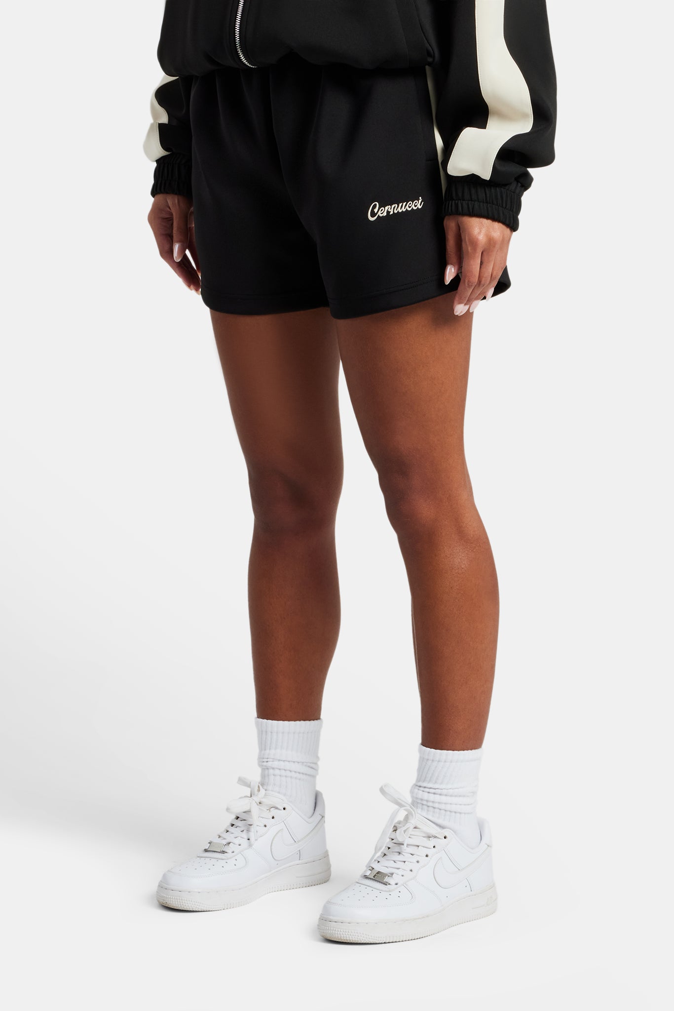 Womens Contrast Panel Shorts - Black | Womens Shorts | Shop Plain ...