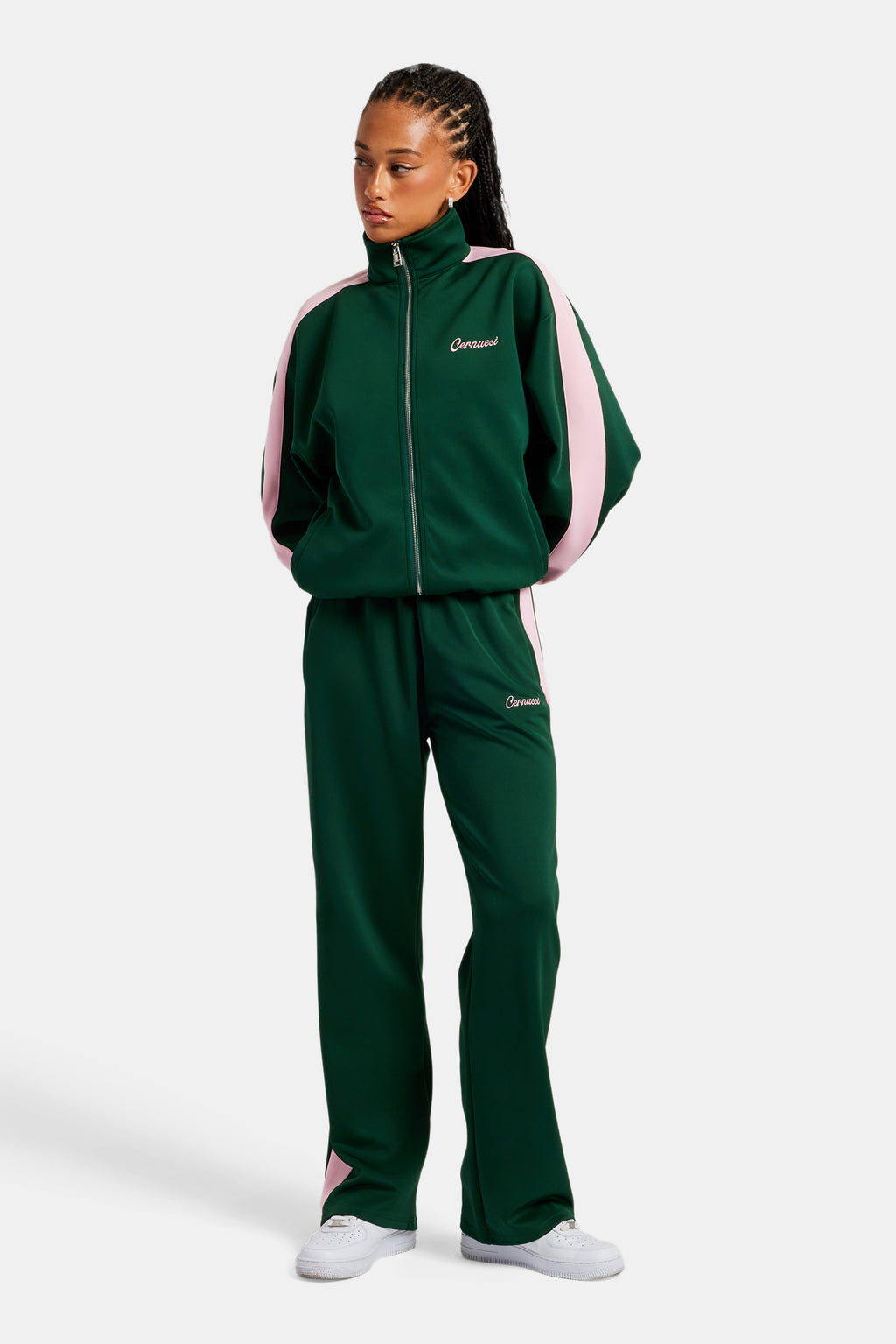 Womens Contrast Panel Tracksuit - Green | Womens Sets | Shop Tracksuits ...