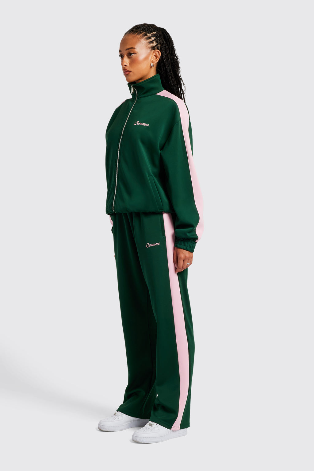 Womens Contrast Panel Tracksuit - Green | Womens Sets | Shop Tracksuits ...