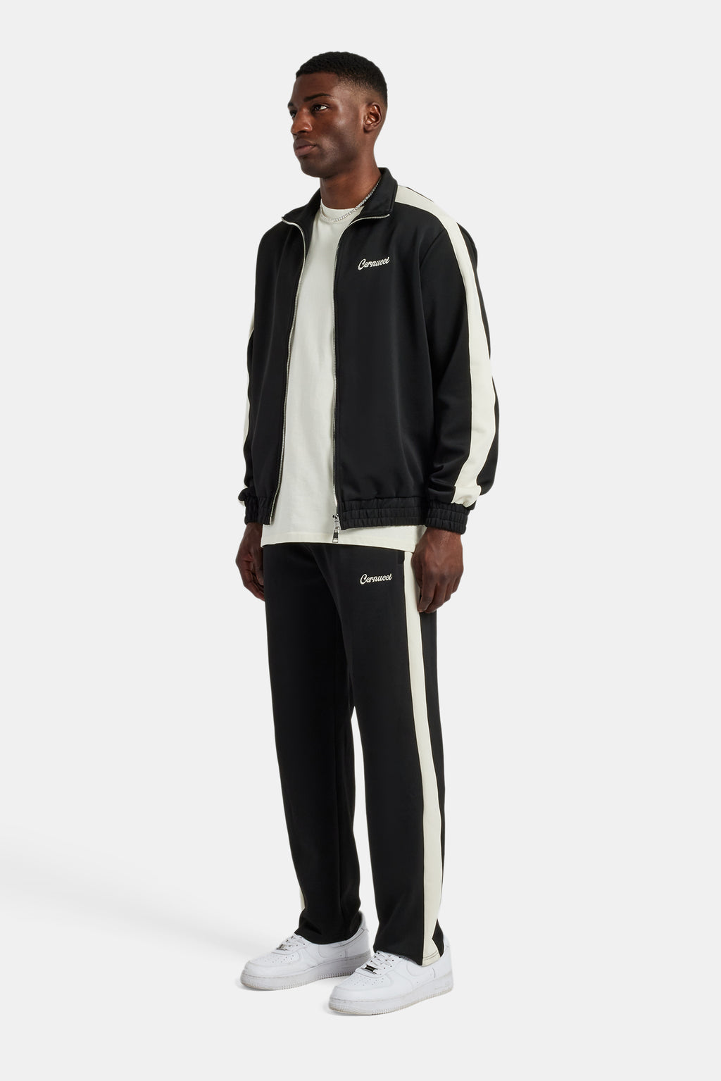 Black Contrast Panel Tracksuit | Mens Sets | Shop Tracksuits at ...