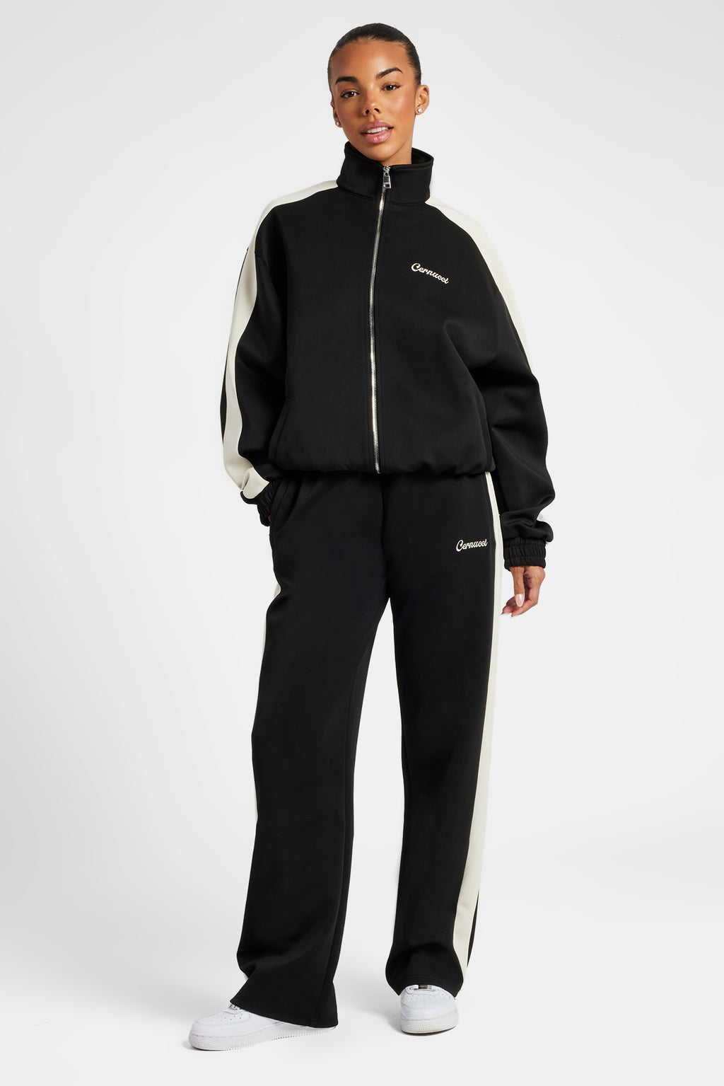 Womens Contrast Panel Tracksuit - Black | Womens Sets | Shop Tracksuits ...