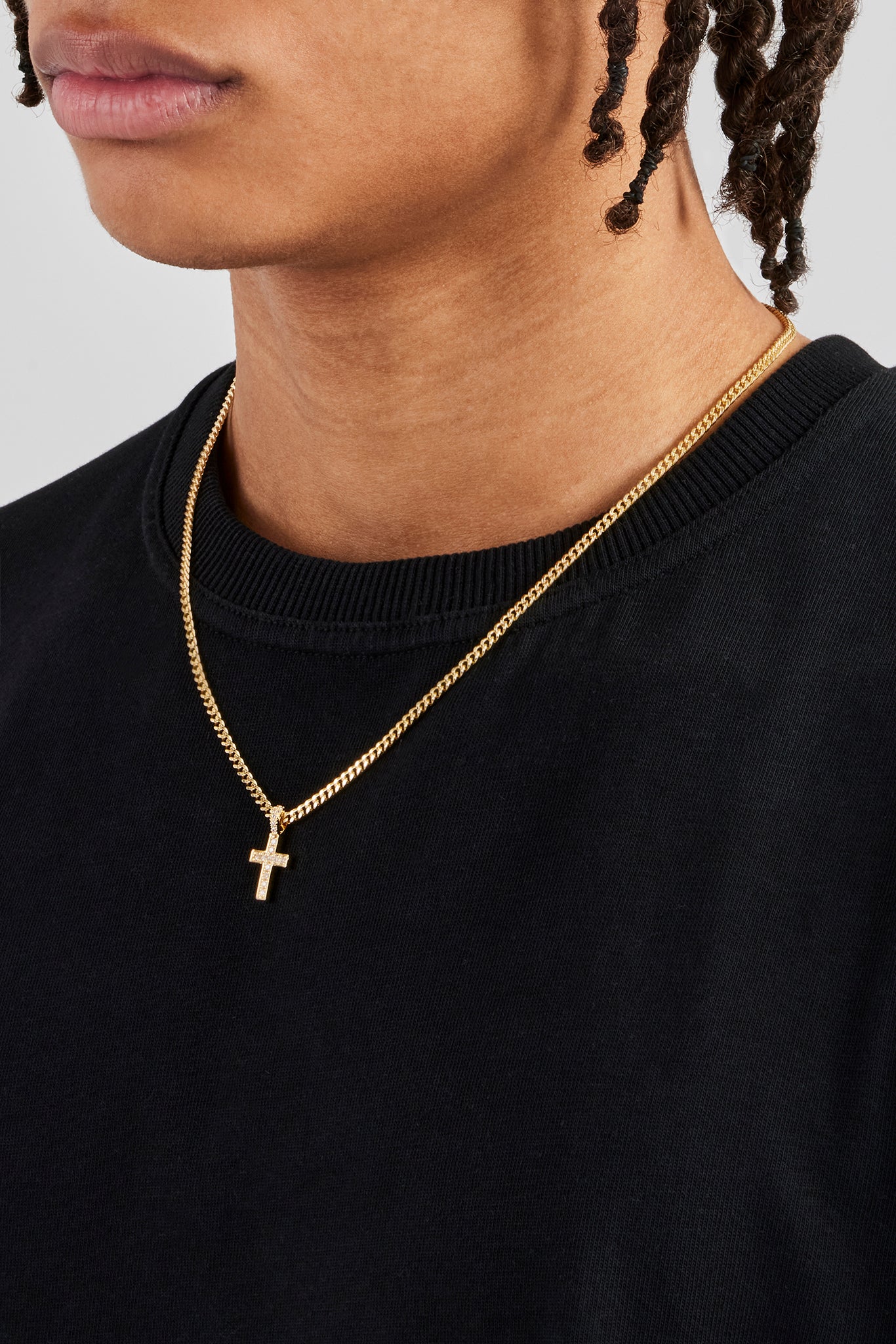 Iced Drop Cross Cuban Chain - 5mm - Gold | Mens Chains | Shop Motif ...