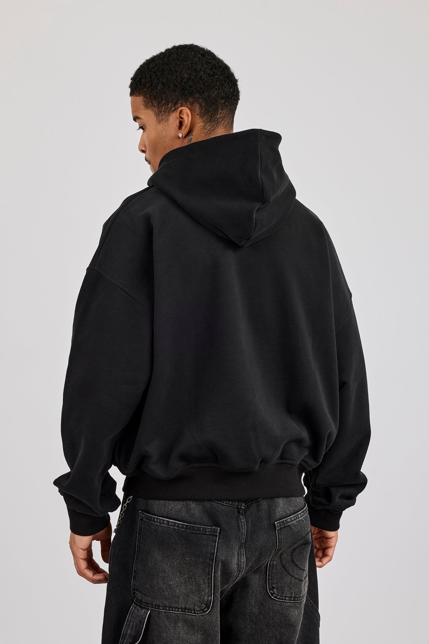 Cernucci Studios Text Print Zip Hoodie - Black | Mens Hoodies & Sweats ...