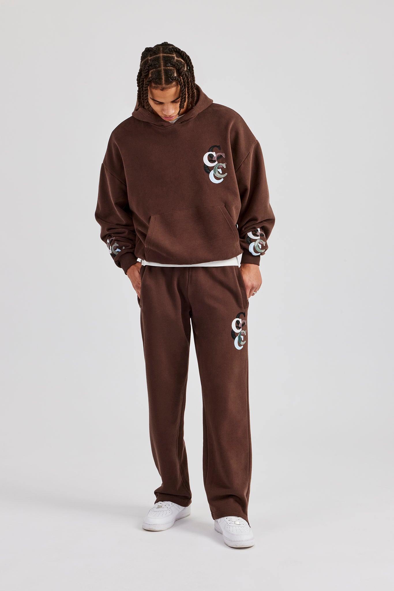 Washed Layered Applique Tracksuit - Chocolate | Mens Sets | Shop ...