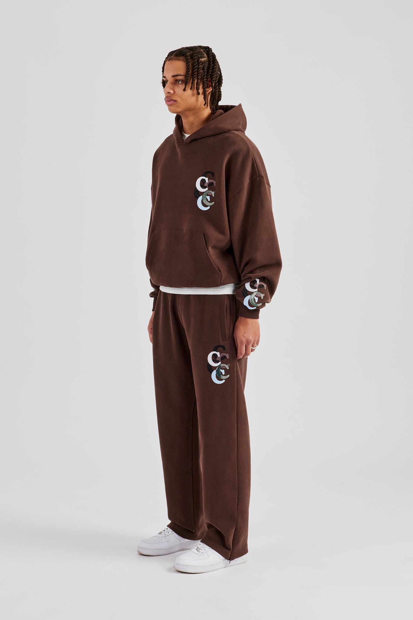 Washed Layered Applique Tracksuit - Chocolate | Mens Sets | Shop ...