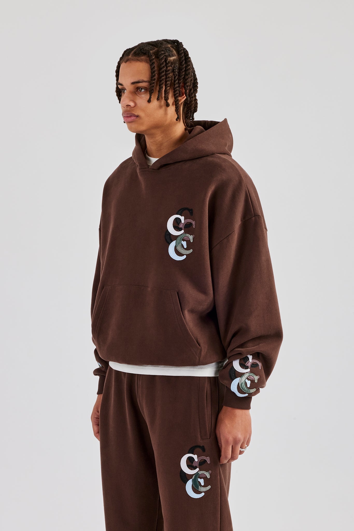 Washed Layered Applique Tracksuit - Chocolate | Mens Sets | Shop ...
