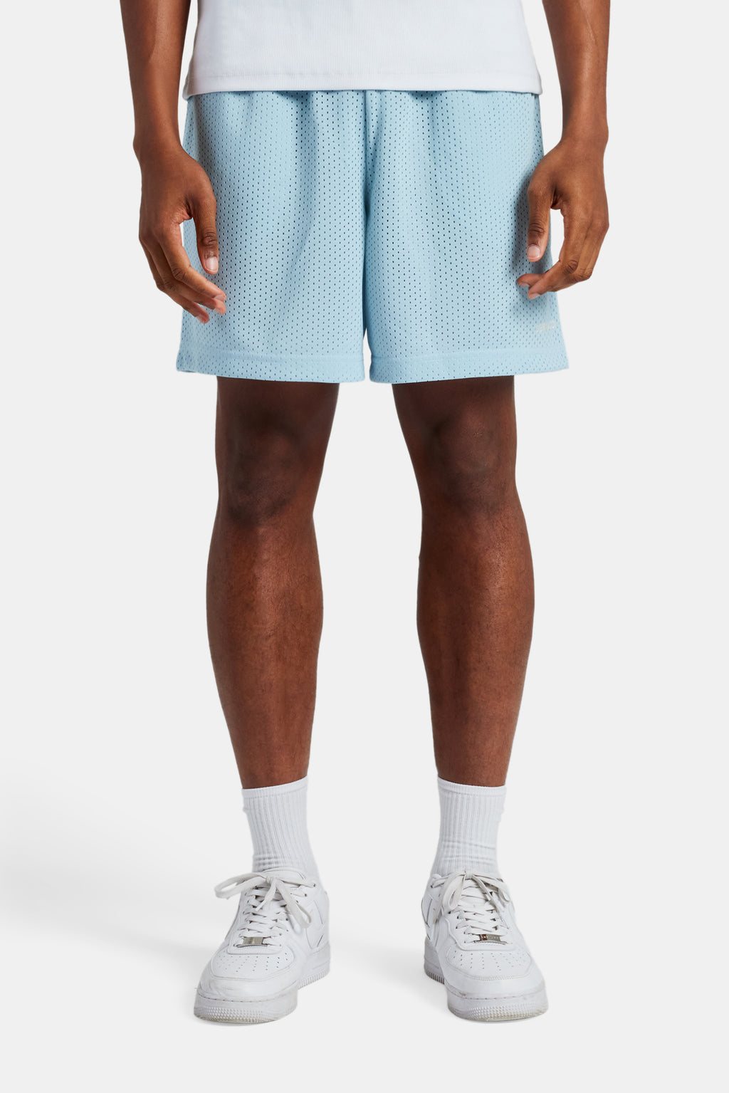 Cernucci Embroidered Mesh Short - Light Blue | Mens Shorts | Shop Plain ...