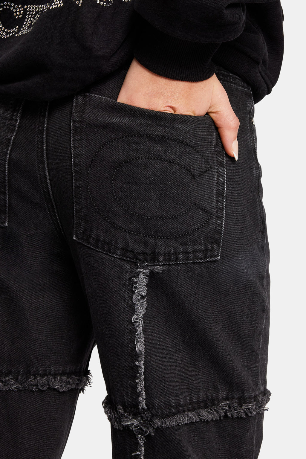 Relaxed Square Raw Edge Jean - Washed Black | Womens Denim | Shop Jeans ...