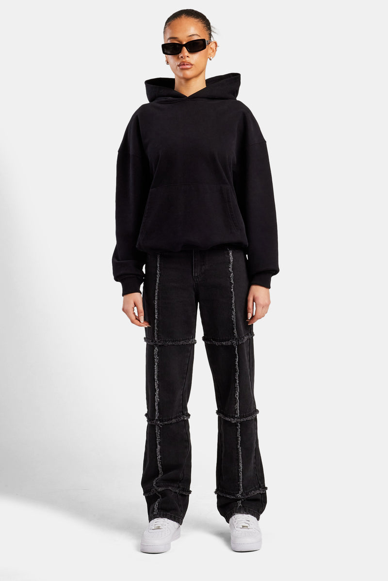 Relaxed Square Raw Edge Jean - Washed Black | Womens Denim | Shop Jeans ...