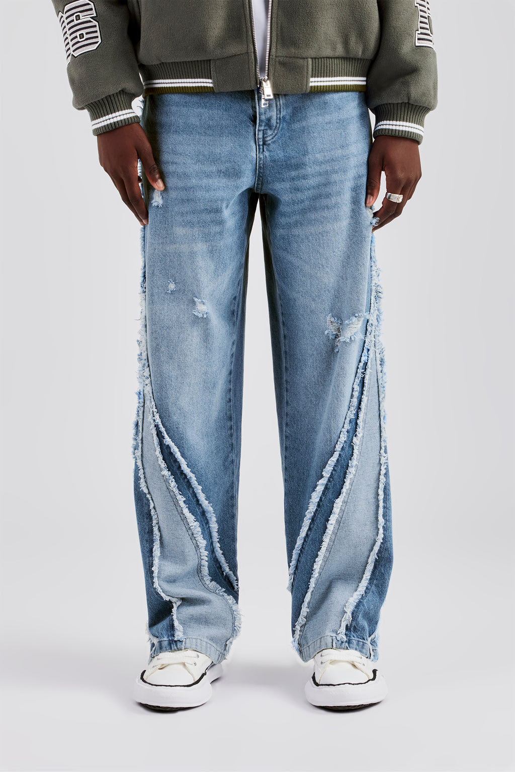 Baggy Spliced Raw Edge Jean | Mens Denim | Shop Denim Jeans at CERNUCCI ...