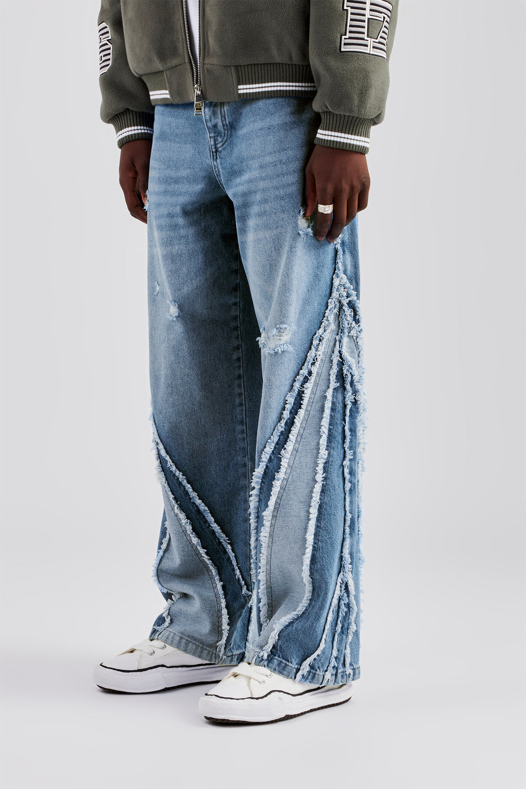 Baggy Spliced Raw Edge Jean | Mens Denim | Shop Denim Jeans at CERNUCCI ...