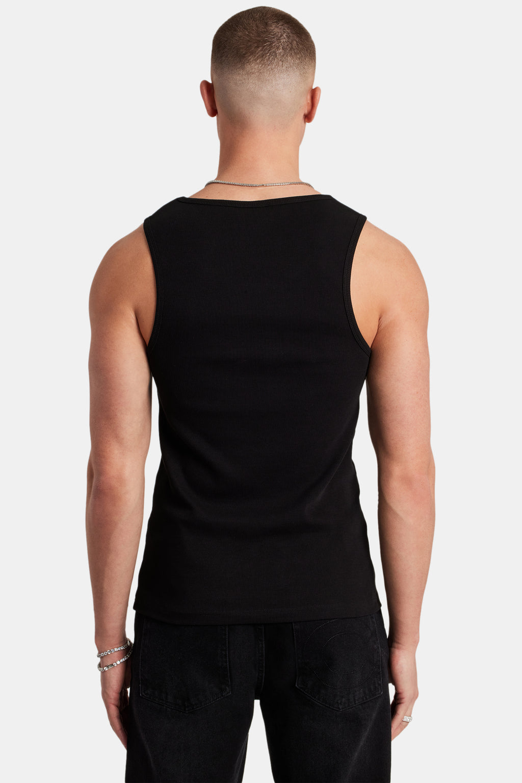 Cernucci Muscle Fit Ribbed Vest - Black | Mens Tees & Vests | Shop ...