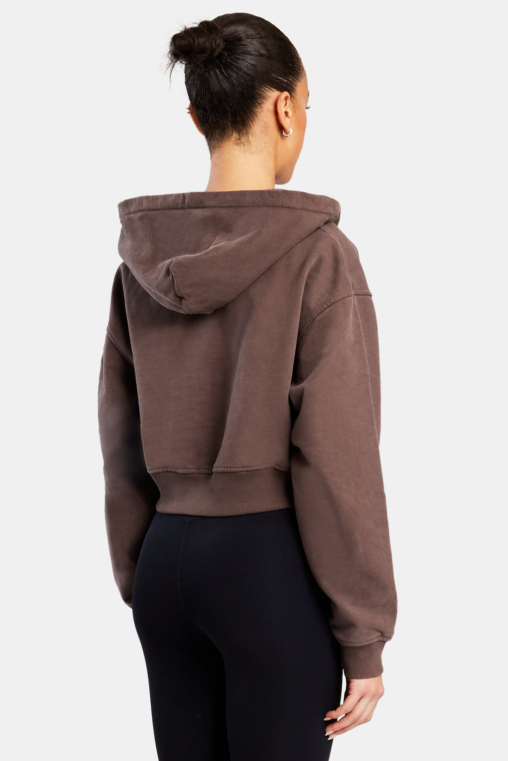 Cropped Zip Hoodie - Chocolate | Womens Hoodies & Sweats | Shop Hoodies ...