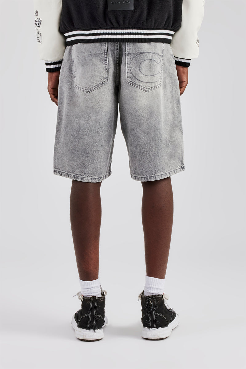 Denim Bermuda Jorts - Washed Grey | Mens Denim | Shop Denim Shorts at ...