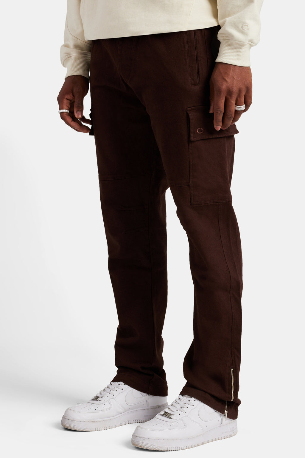Zip Hem Cargo Trouser - Chocolate | Mens Bottoms | Shop Cargo Trousers ...