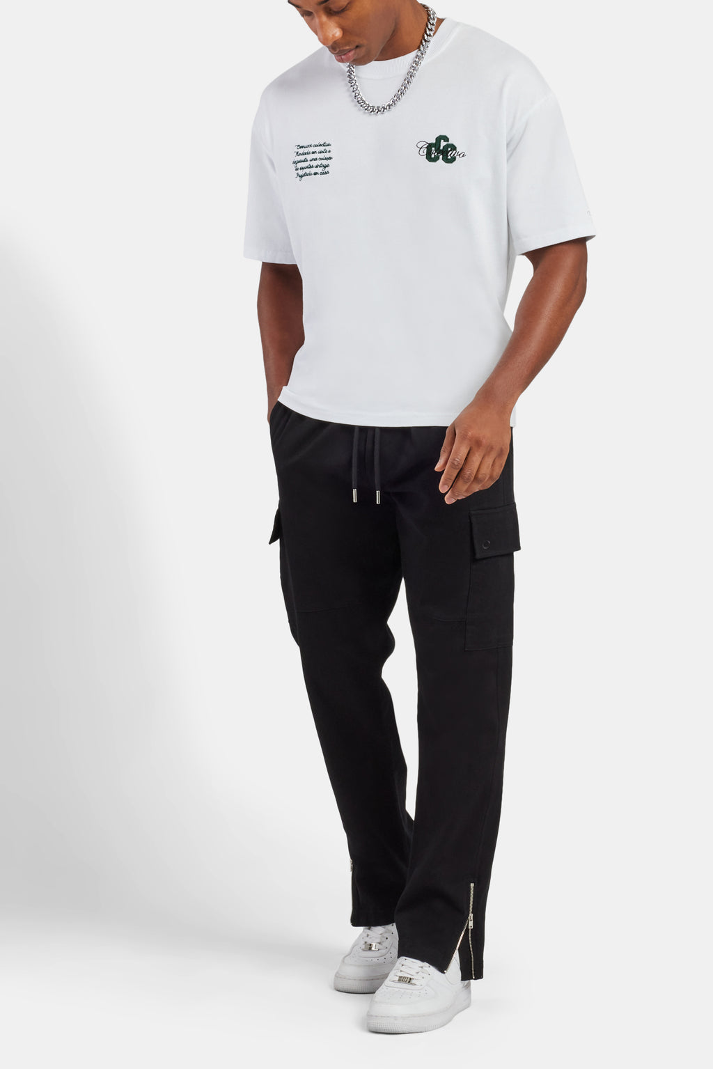Zip Hem Cargo Trouser - Black | Mens Bottoms | Shop Cargo Trousers at ...