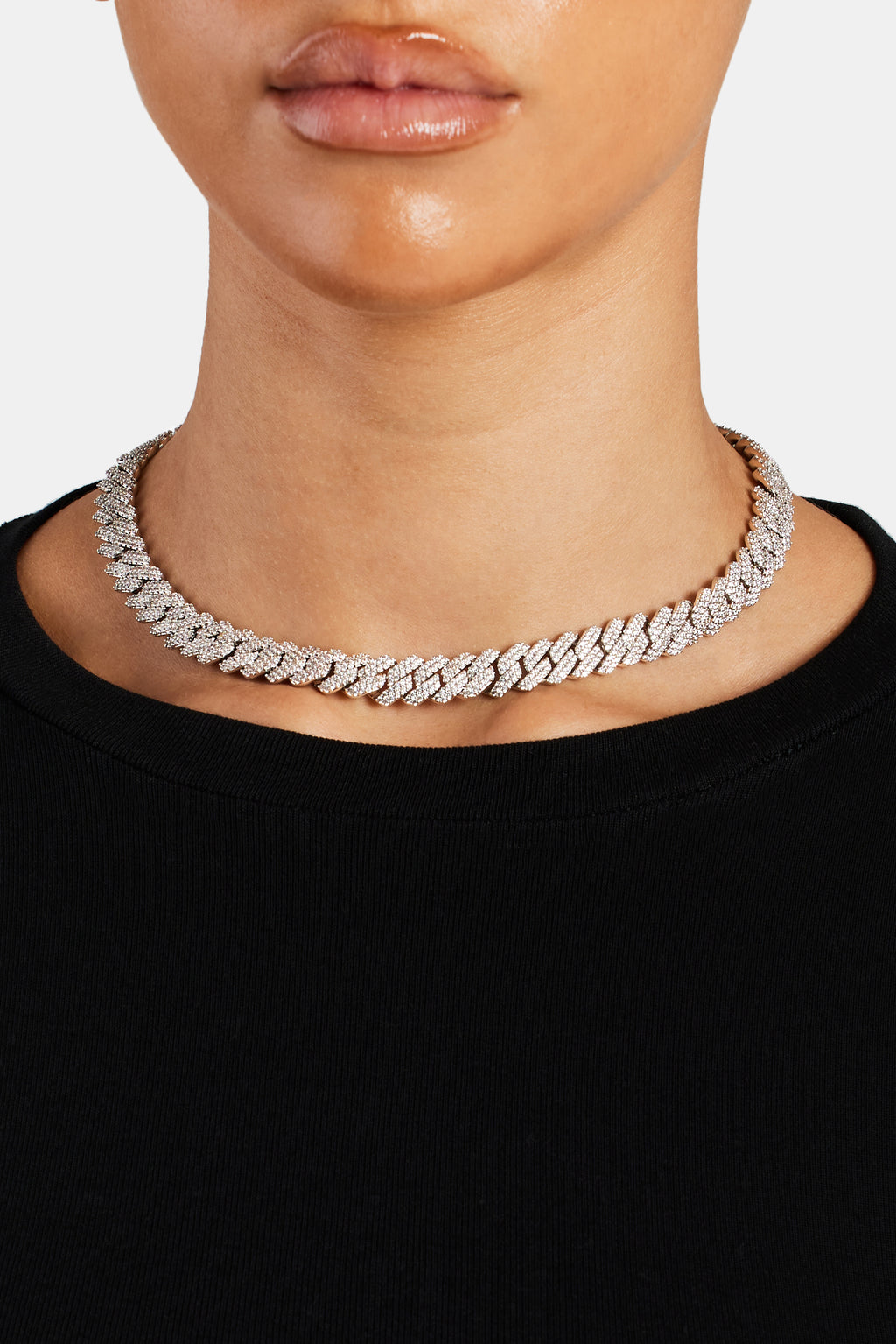 Womens 10mm Diamond Prong Cuban Chain | Womens Chains | Shop Cuban ...