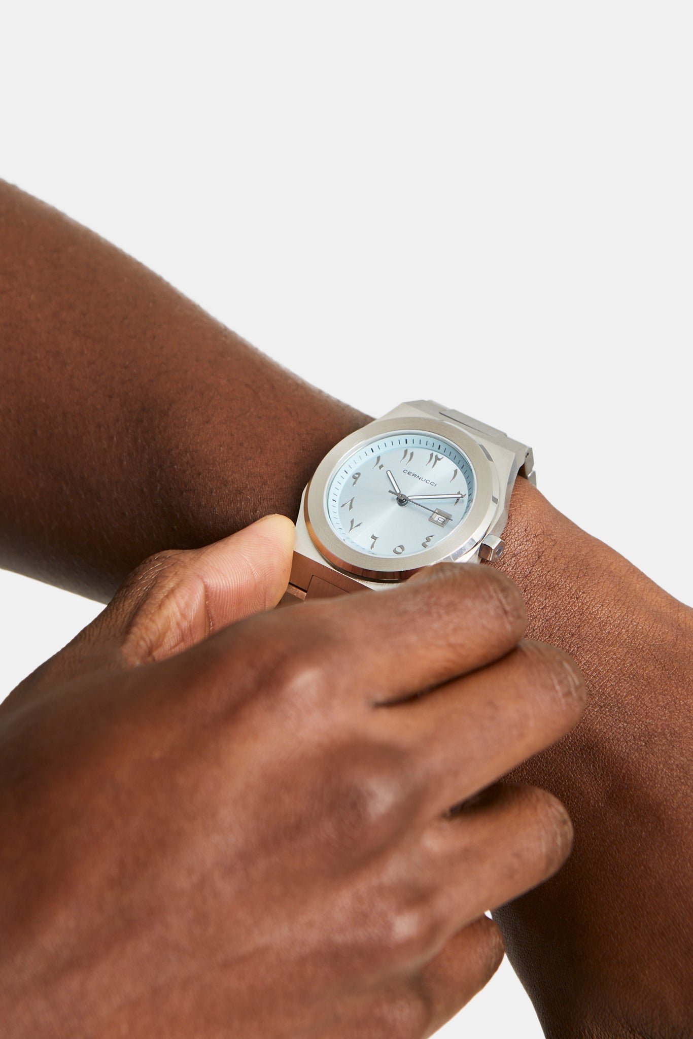 Cernucci Blue Arabic Dial Polished Watch | Mens Watches | Shop Polished ...