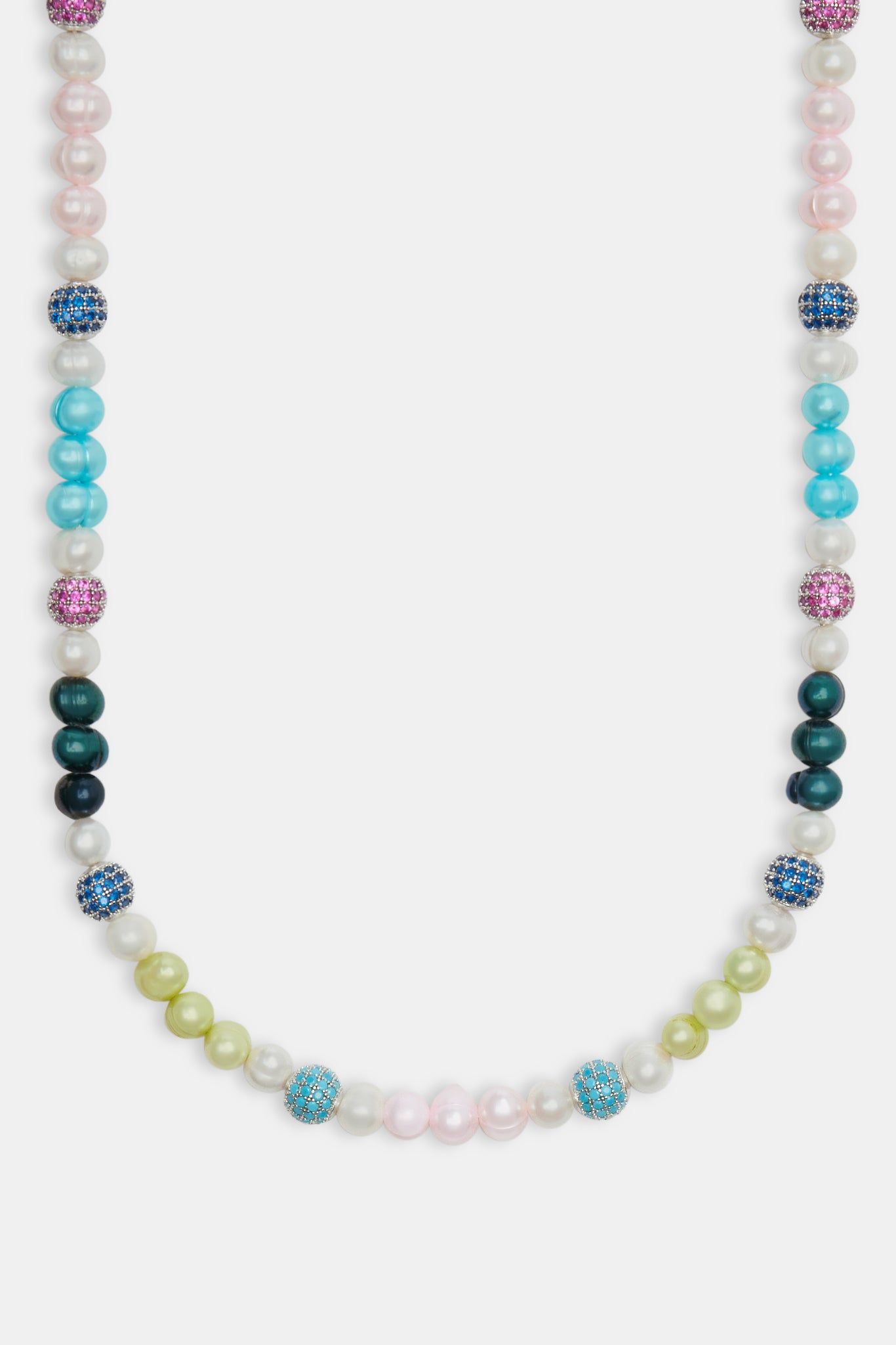 Multi Colour Ice Ball & Bead Freshwater Pearl Necklace | Mens Necklaces ...
