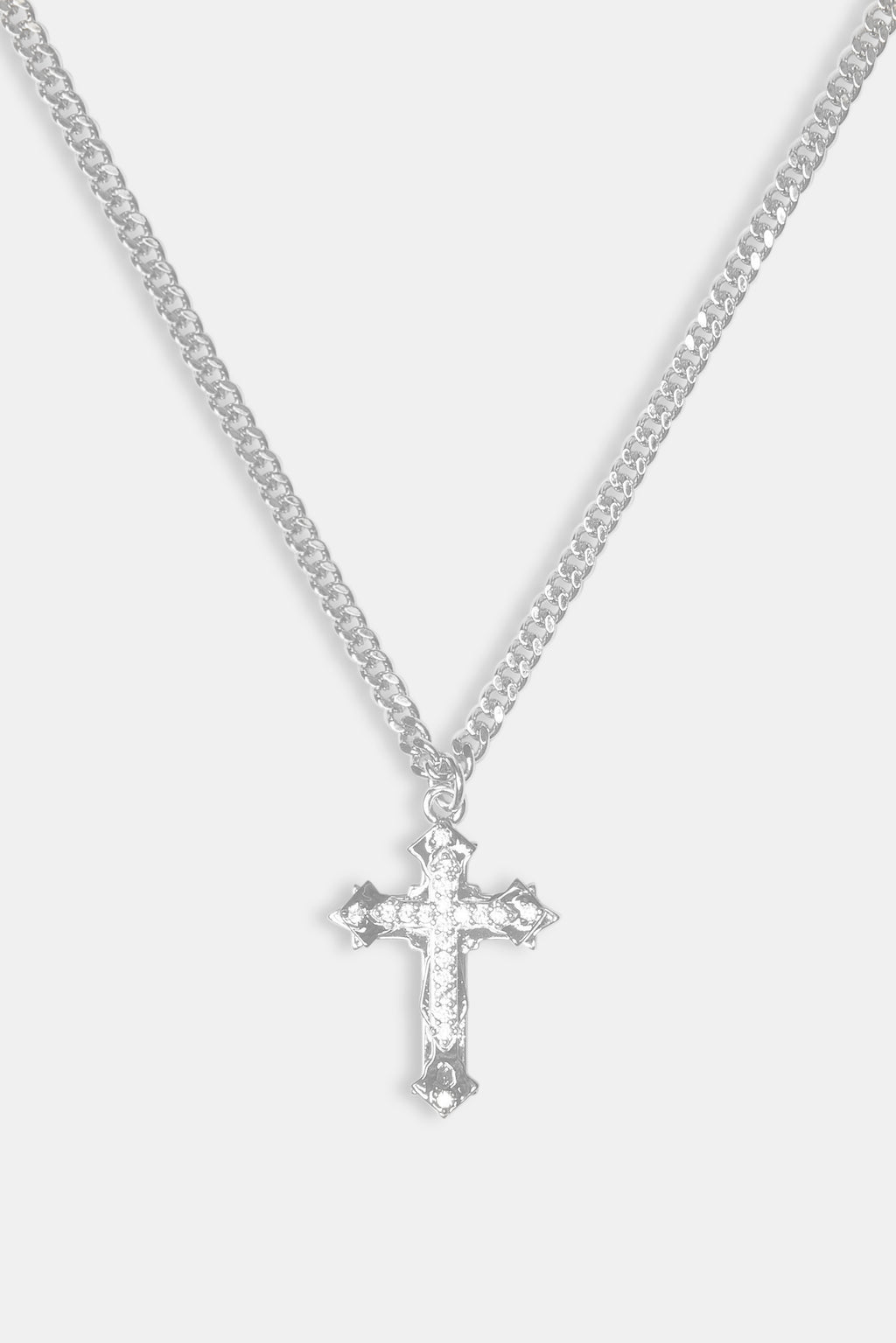 Polished & Iced Cross Necklace | Mens Necklaces | Shop Pendant/Motif ...