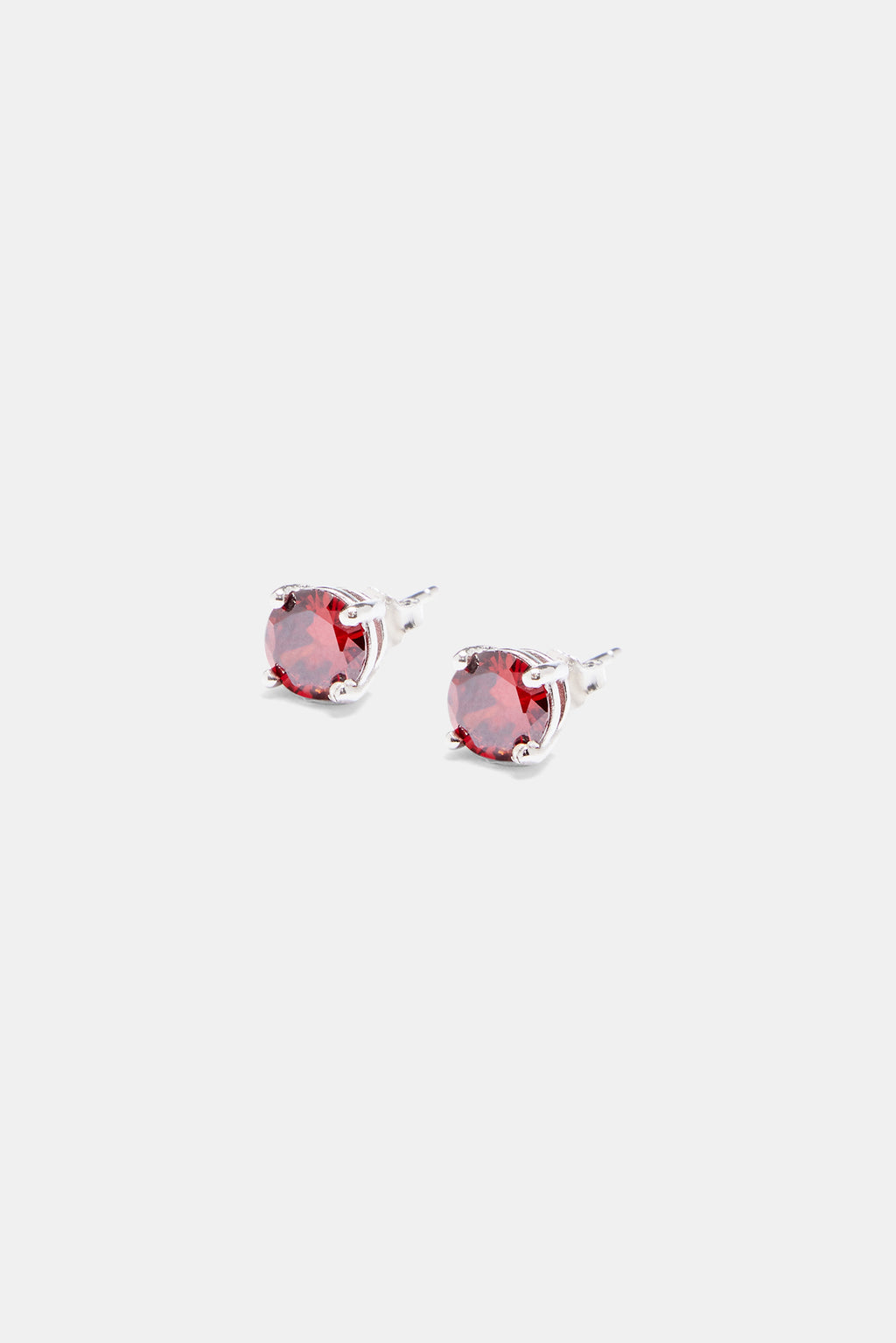 925 6mm Red CZ Round Stud Earrings | Mens Earrings | Shop Stud Earrings ...