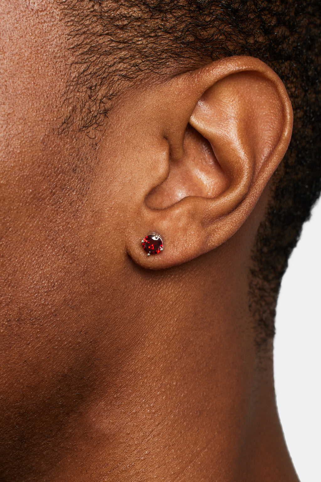 925 6mm Red CZ Round Stud Earrings | Mens Earrings | Shop Stud Earrings ...