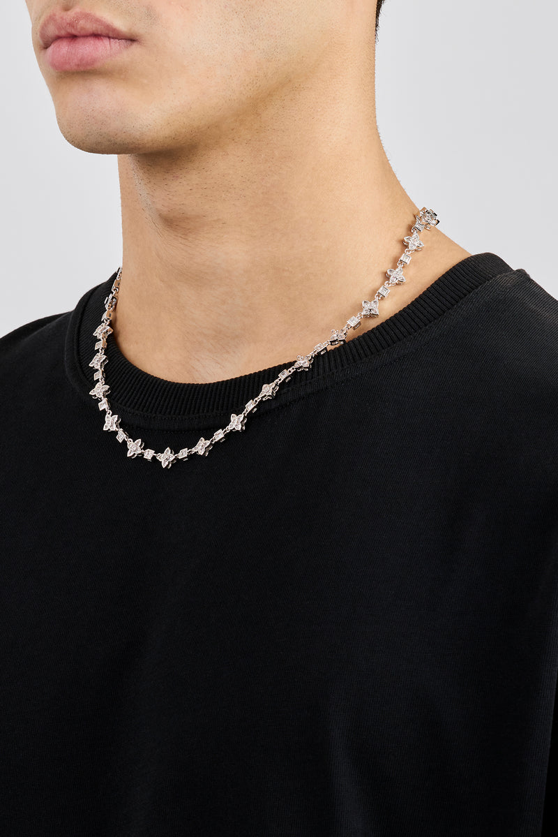 Iced Cross Motif & Square Stone Chain - 8mm | Mens Chains | Shop Tennis ...