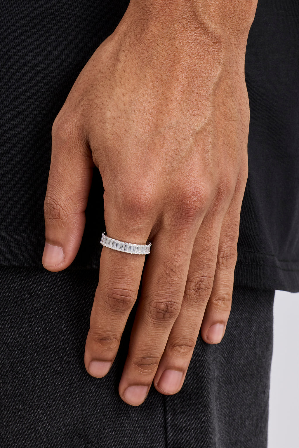 Iced Baguette Tennis Ring - 5mm | Mens Rings | Shop Tennis Rings at ...