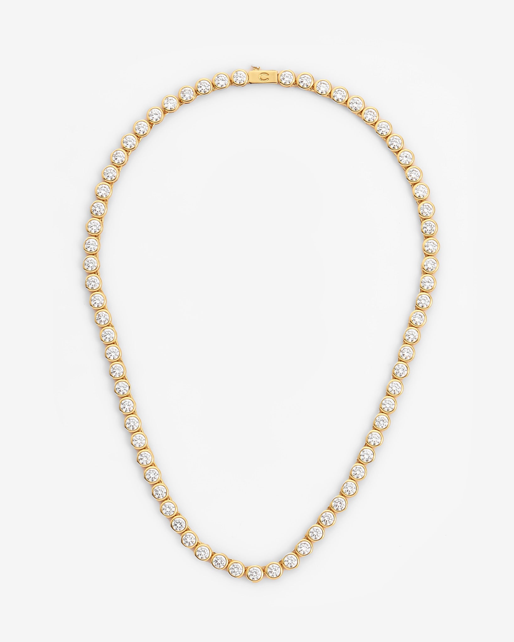 Iced Round Stone Chain - Gold 5mm – Cernucci